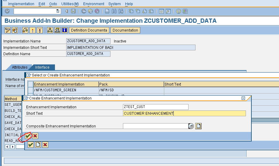 Procedure to find out the BADI definition and Implementation of BADI