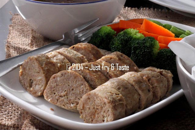 Galantine Daging Sapi & Ayam dengan Sayuran Rebus dan Kentang Goreng ...
