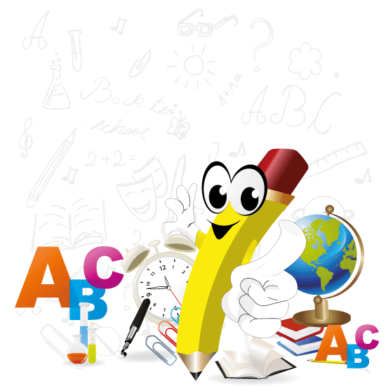 Caricatura de un lápiz escolar - Vector | Vector Clipart