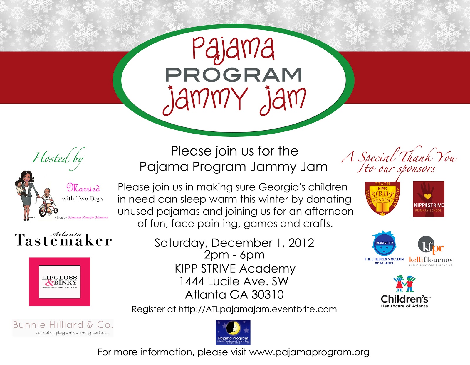 Sojourner Marable Grimmett: Pajama Program Jammy Jam #ATLPajamaJam