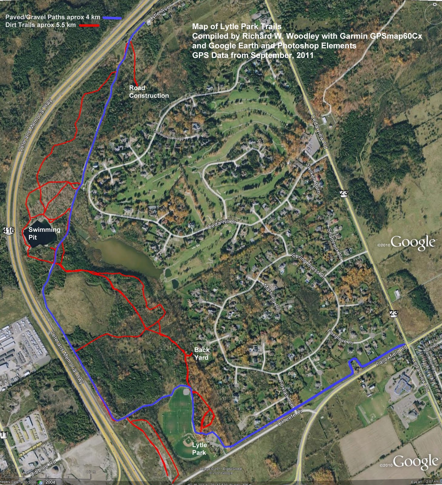 Richard's GPS Trail Maps: Lytle Park Trail System