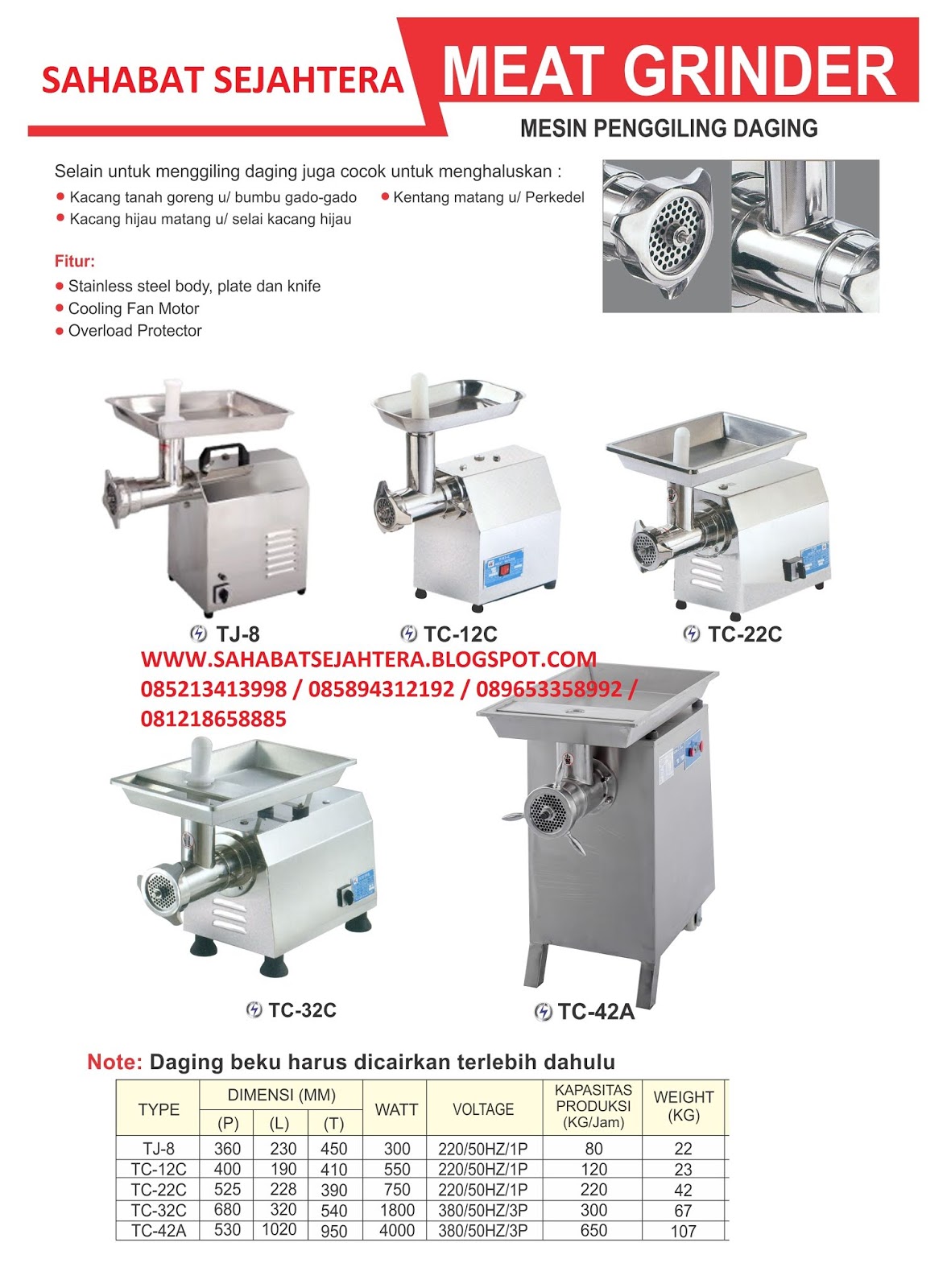 sahabatsejahtera: MEAT GRINDER / MESIN PENGGILING DAGING