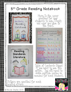 Teaching with Blonde Ambition: 5th Grade Reading Interactive Notebook ...