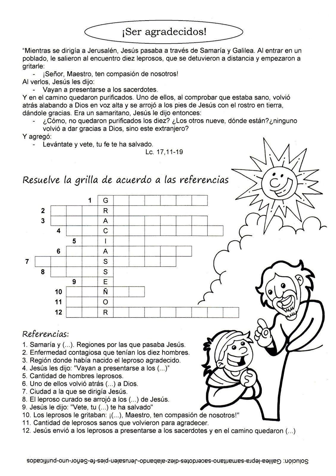 El Rincón de las Melli: ACTIVIDAD: Los diez leprosos sanados por Jesús