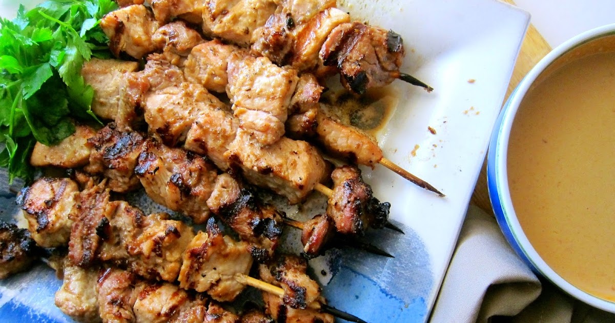 Cuisine Ici: Pork Satay with Thai Coconut Peanut Sauce