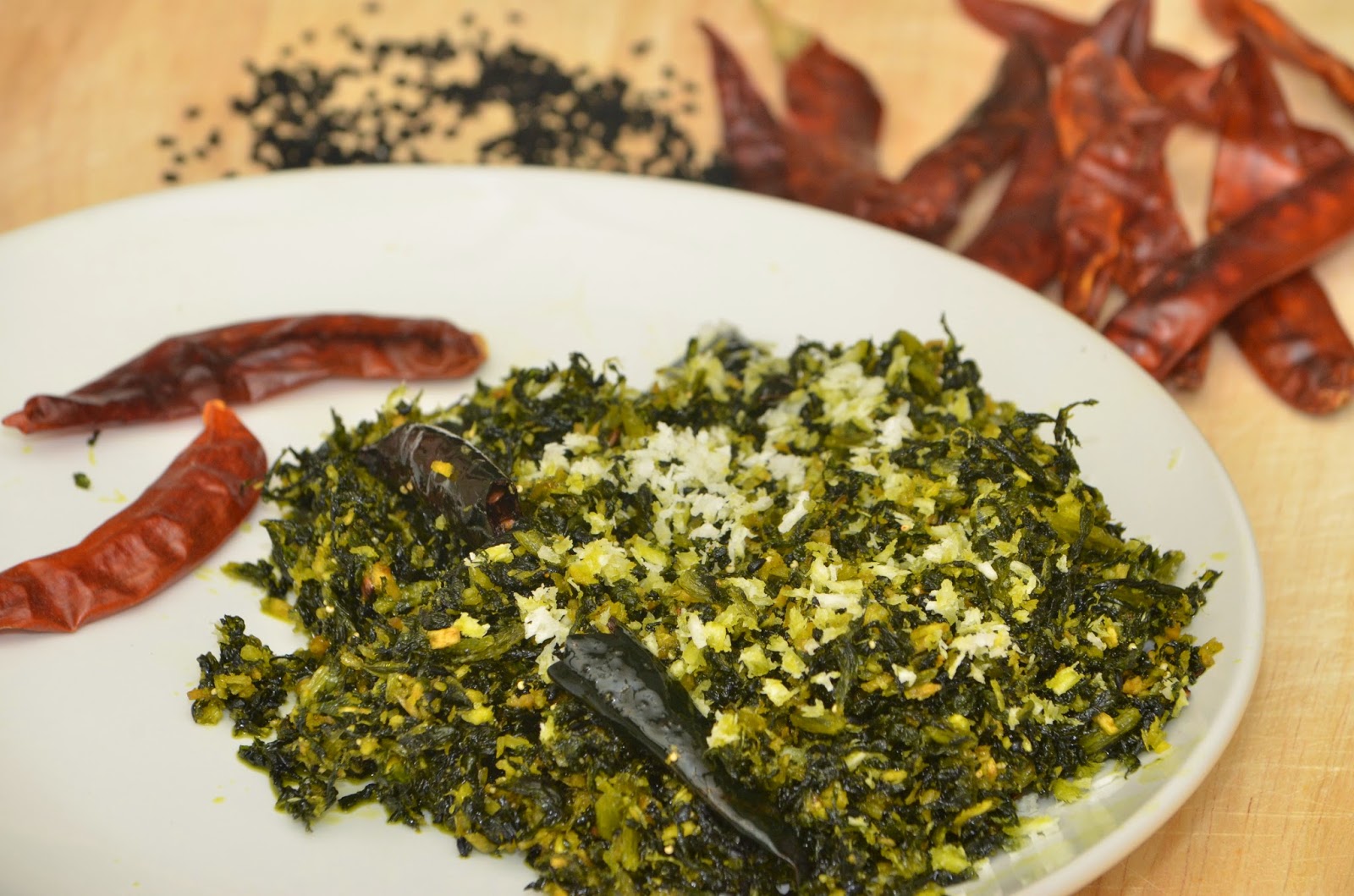 From A Bong's Kitchen: Mulor saag bhaja (muli ka saag)