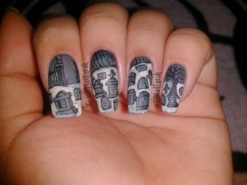 Nails By Celine: Graveyard Nail Art