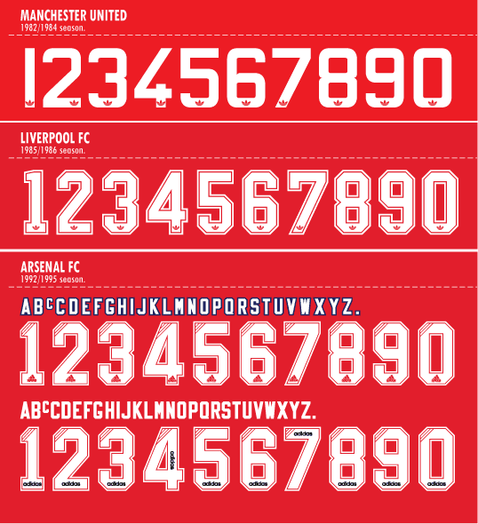 Football teams shirt and kits fan: Font Adidas EPL Part 1