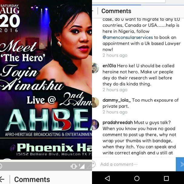Odysblog Toyin Aimakus Fan Commented On The Exposure Of Private Part