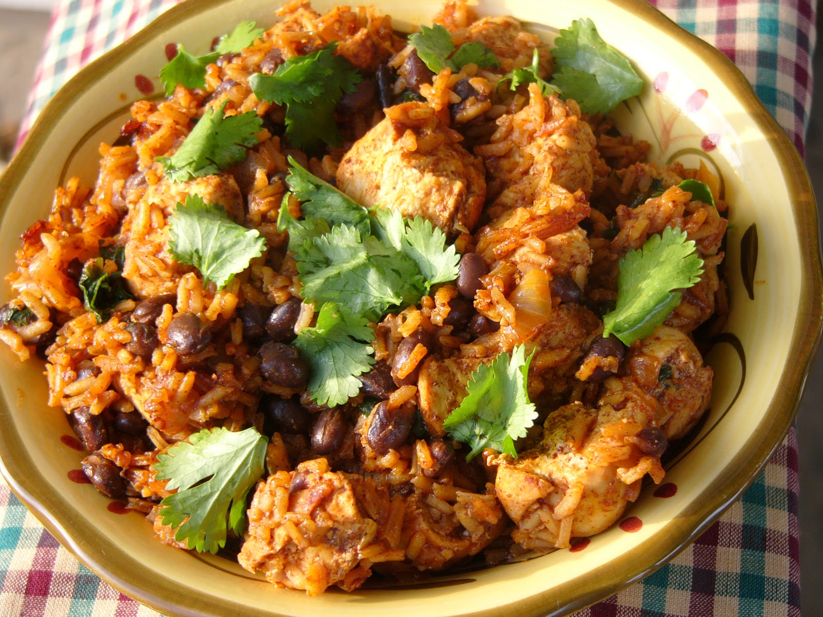 Big Rigs 'n Lil' Cookies: Red Chile Chicken with Rice and Black Beans