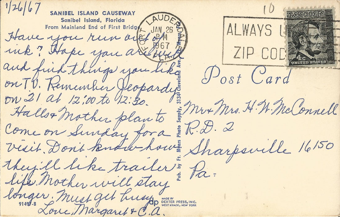Postcard Messages from the Past: Sanibel Island Causeway, Sanibel ... Postcard Messages from the Past: Sanibel Island Causeway, Sanibel ...