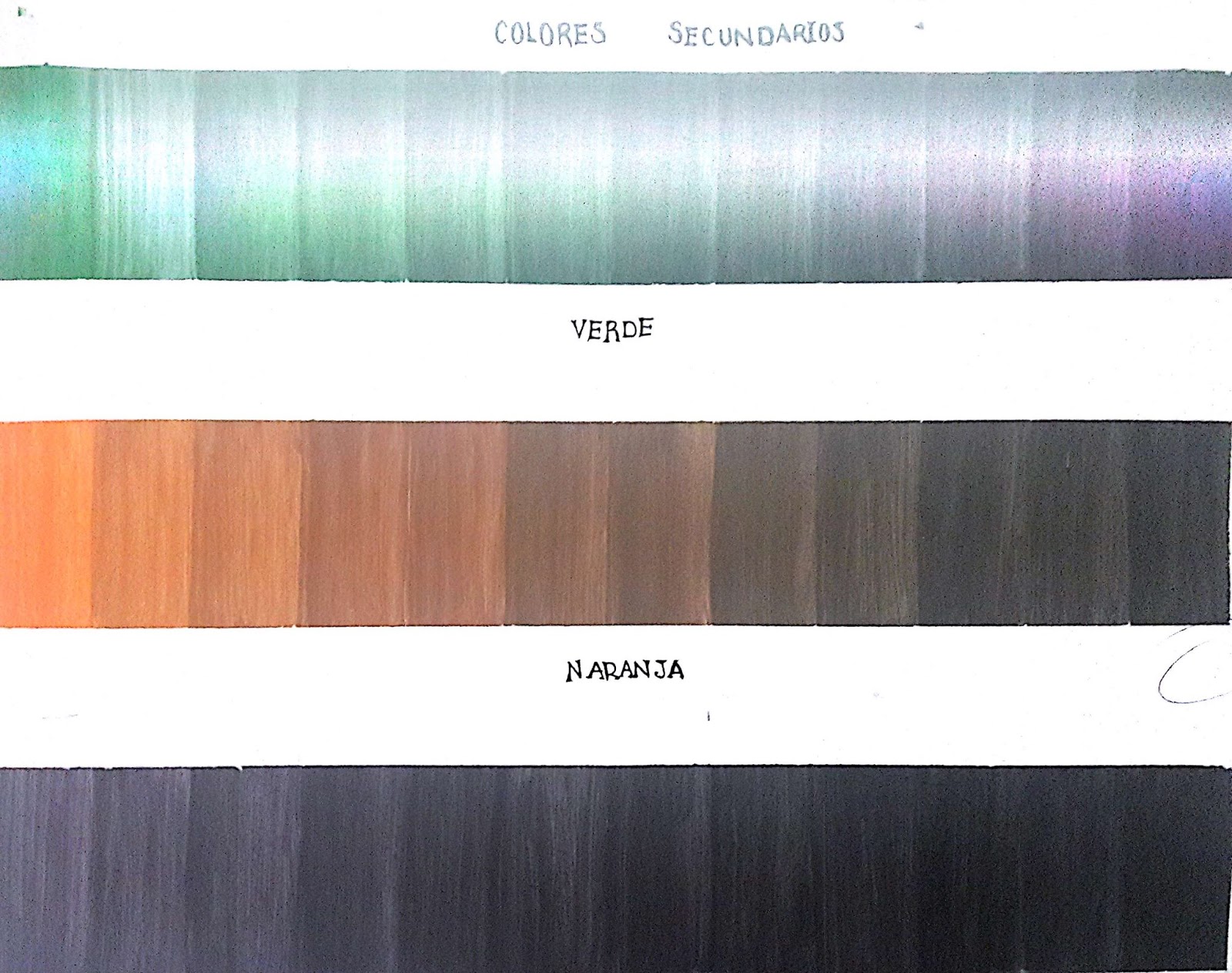 teoría y practica del color : DEGRADE COLORES SECUNDARIOS