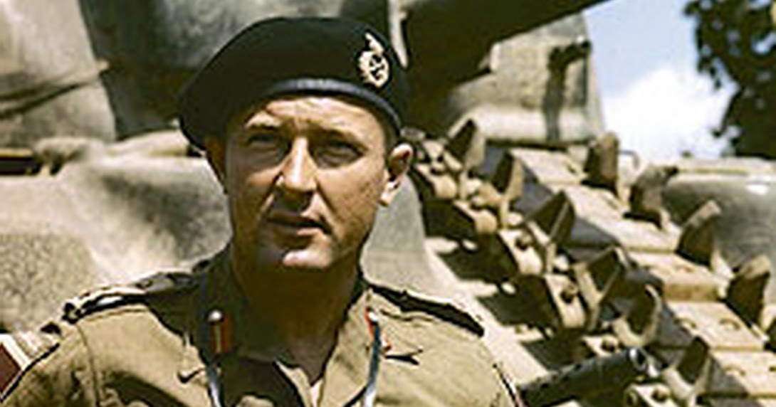 World War II in Color: General Bert Hoffmeister with his Sherman Tank