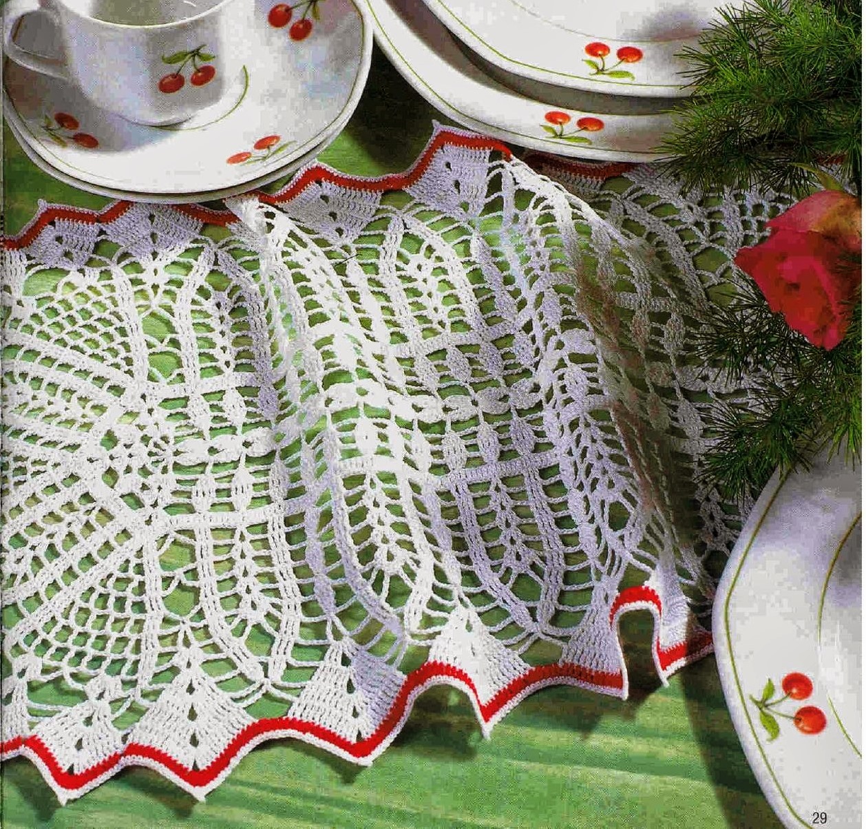 Crochet Heklanje: Jednostavan ovalni stolnjak -Šema za heklanje 528