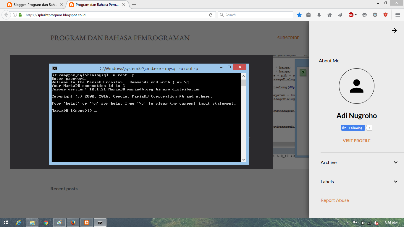 Cara login Mysql menggunakan CMD (Command Prompt) ~ Program dan Bahasa ...
