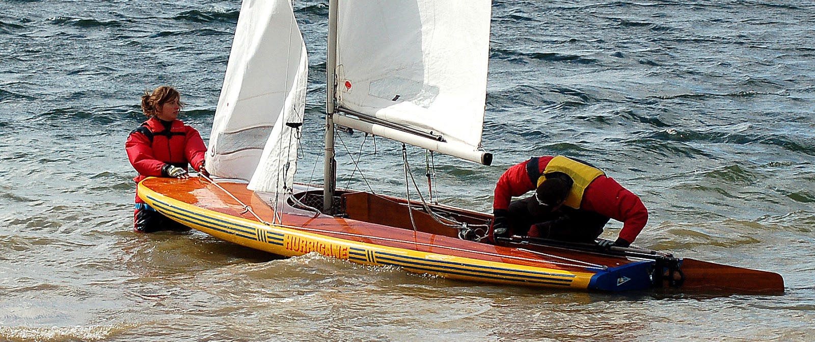 Wooden Scow Sailing