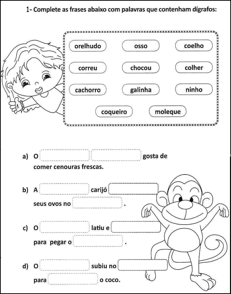 EDUCADORA LINA: DÍGRAFOS EXERCÍCIOS ATIVIDADES 3° 4° 5° ANOS PARA ...
