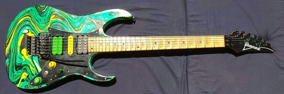 GUITAR-SWIRL: IBANEZ RG550 1991 - Swirl (verde, nero, giallo)