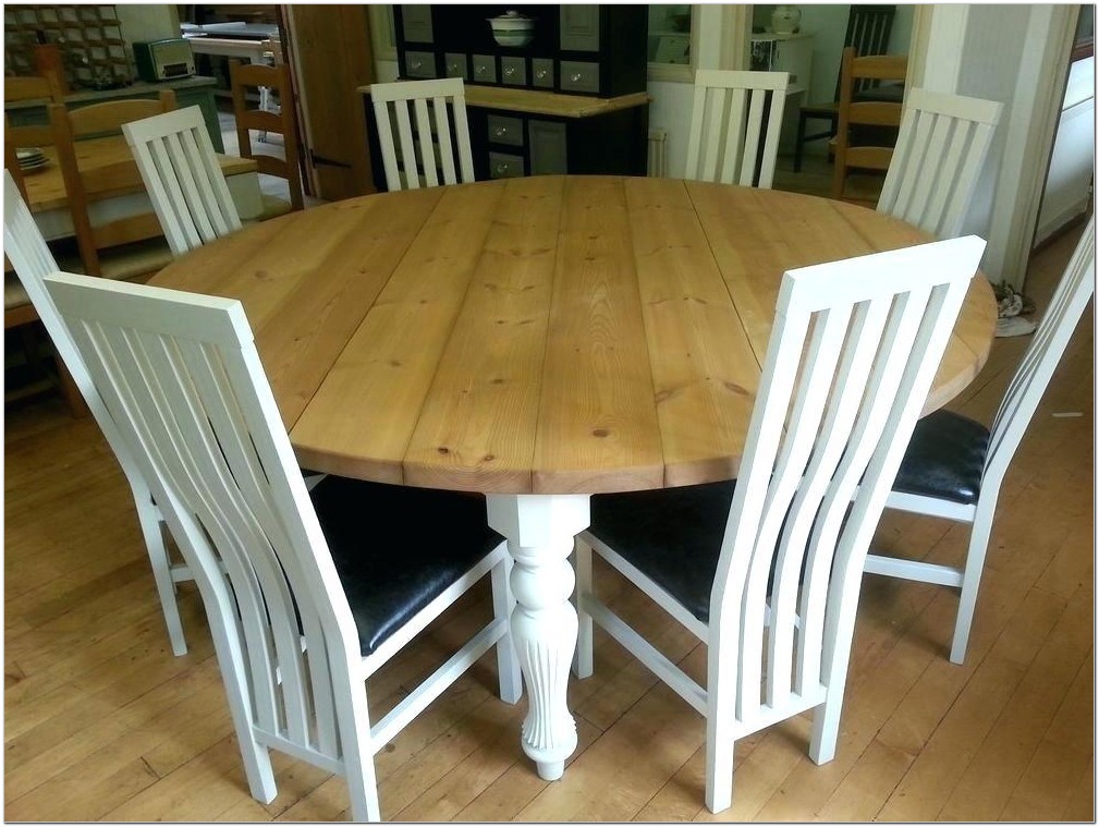 6 Person Round Glass Dining Table