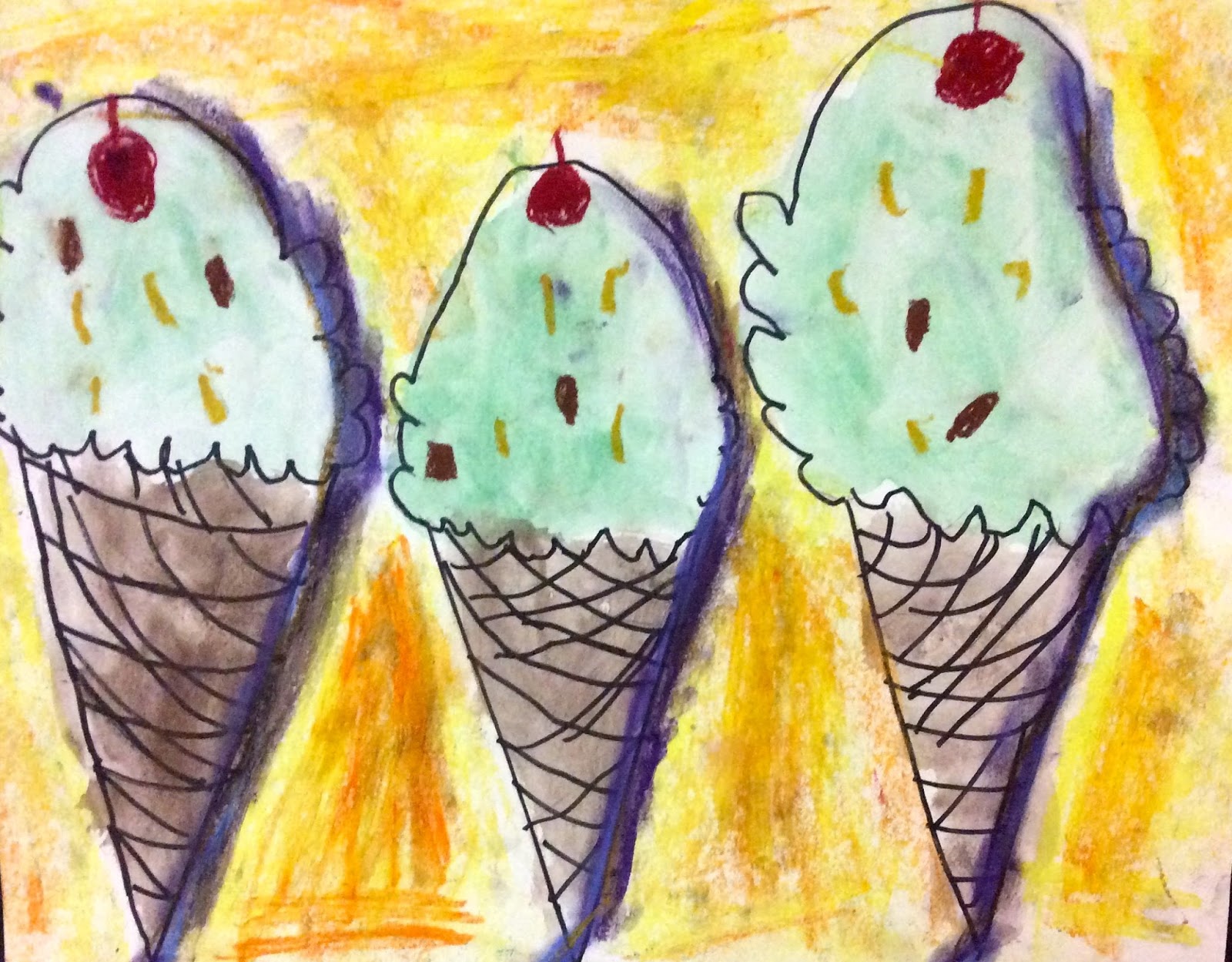 Ms. Curry's Art Room : Second Grade Wayne Thiebaud Ice Cream Cones