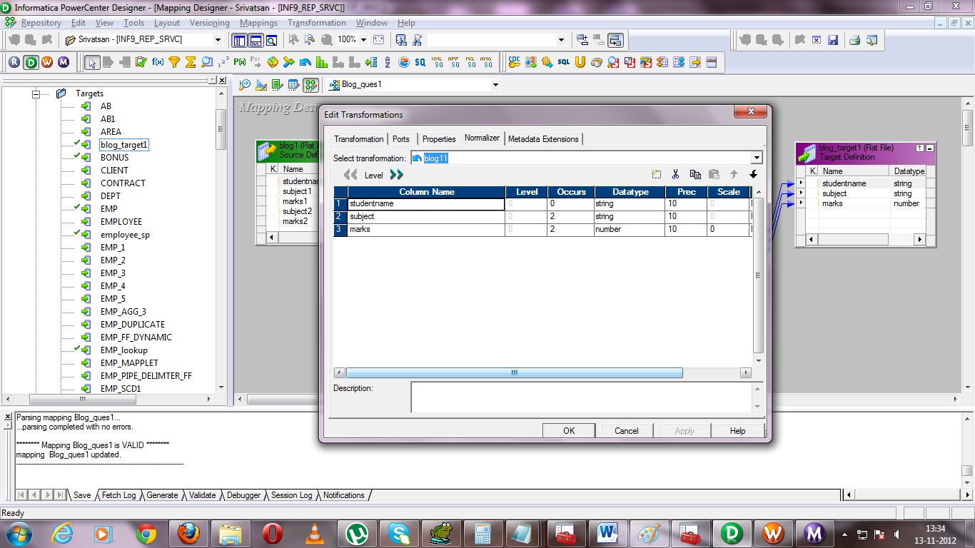 Informatica and Boxi for Dummies: Normalizer transformation scenario