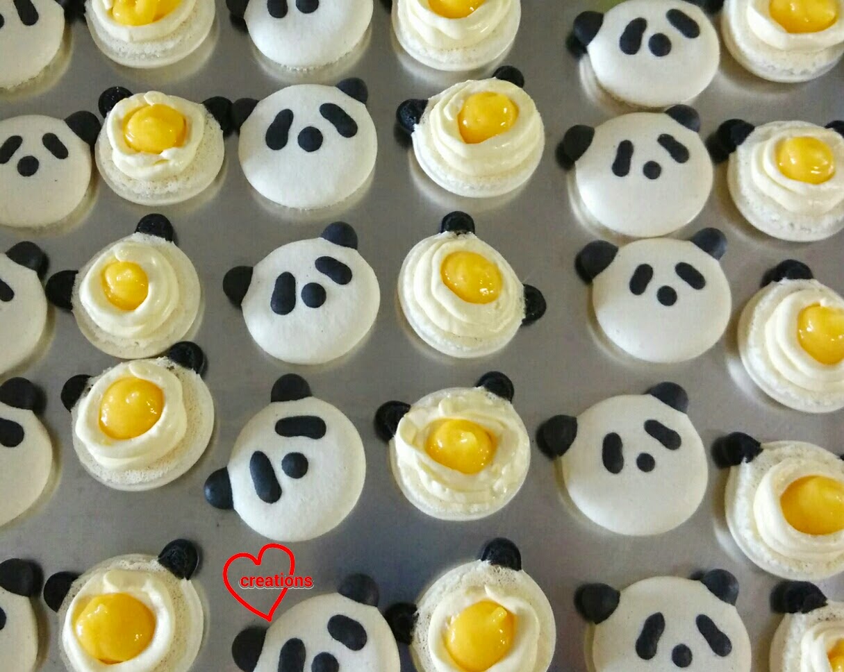 Loving Creations for You: Panda Macarons with Lemon and Chocolate ...
