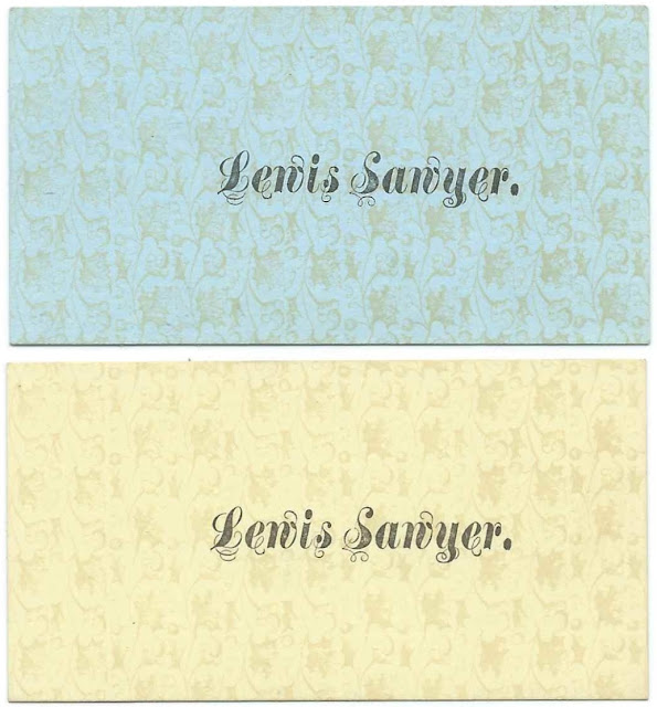 Heirlooms Reunited: Two Calling Cards of Lewis Sawyer, presumably the ...