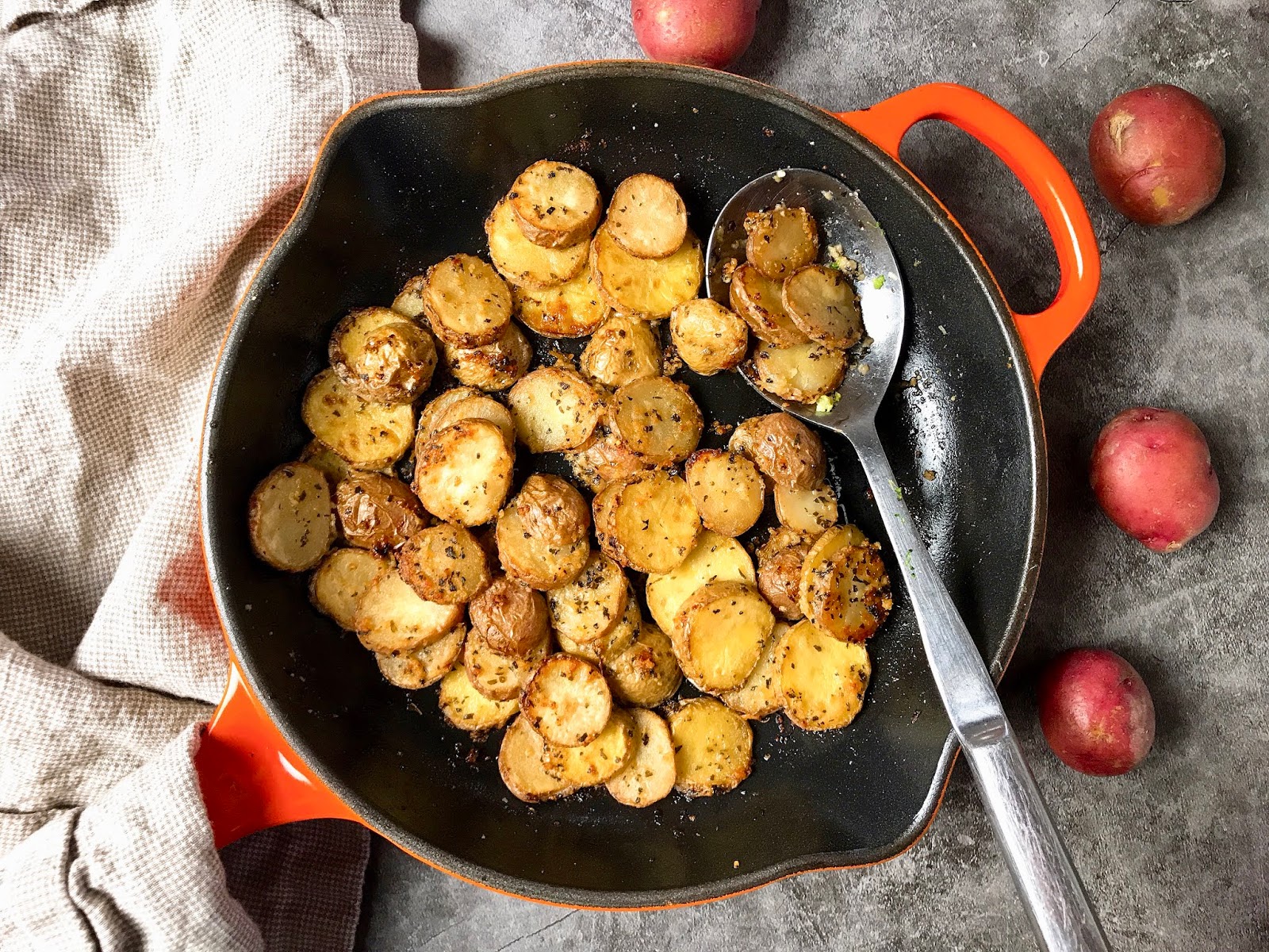 Roasted Parmesan-Basil Potato Coins