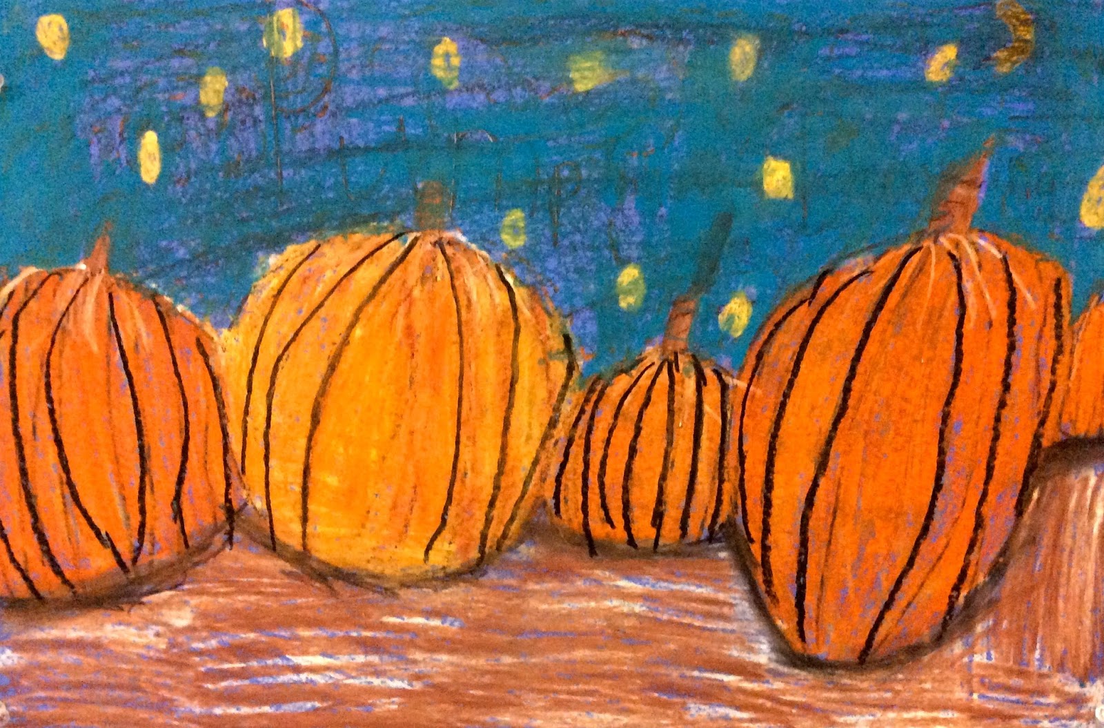 Ms. Curry's Art Room : Second Grade Starry Night Pumpkins