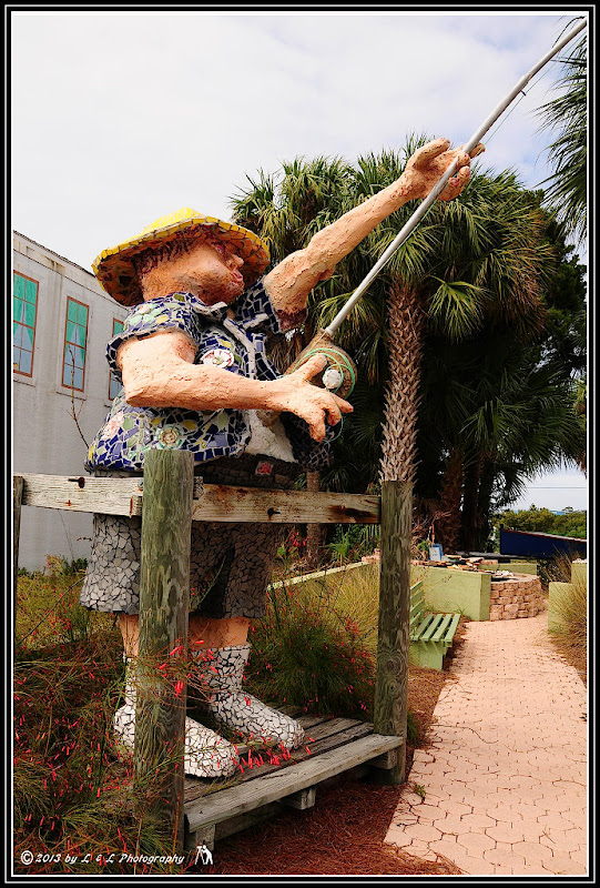 Cedar Key (Florida) Photos: Fisherman in Cedar Key's Artist Garden