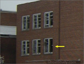 The real evidence of the paranormal: ghost looking out of a window