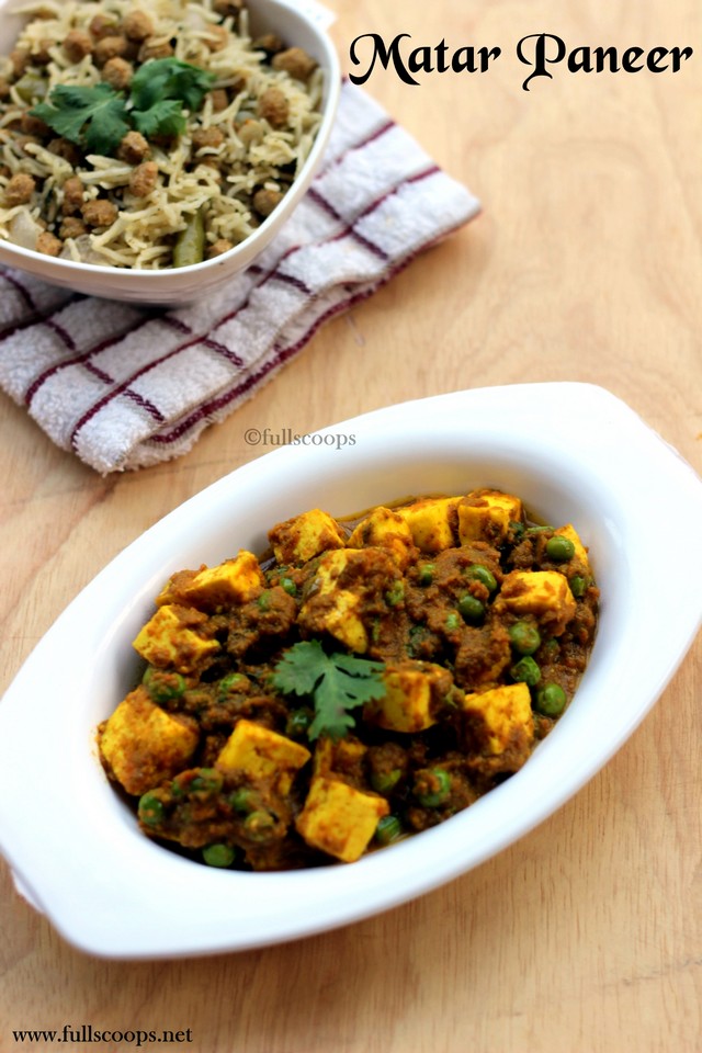 Matar Paneer Recipe / Peas Cottage Cheese Gravy ~ Full Scoops - A food ...
