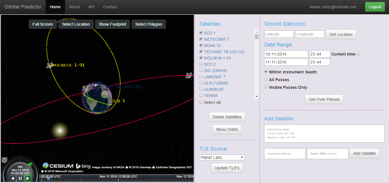 Orbital Predictor for Earth Observation - Design and Features