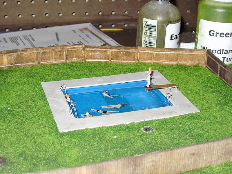 My Model Railroad: October 17, 2013 Finishing My Swimming Pool Module