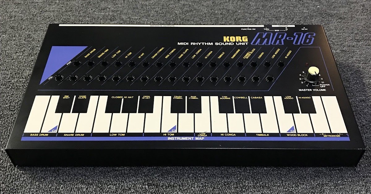 MATRIXSYNTH: Rare Vintage KORG MR-16 MIDI RHYTHM SOUND UNIT SN 001006