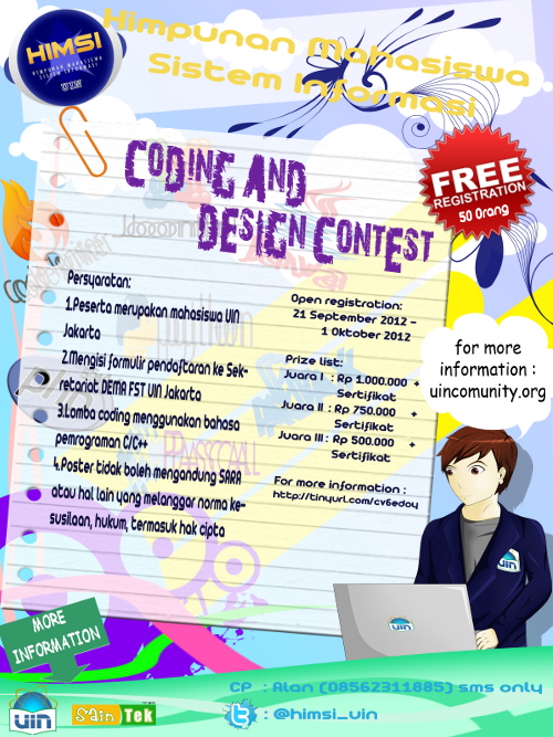 uin event: HIMSI UIN Jakarta Mengadakan Lomba CODING & Lomba Desain ...