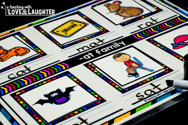 Teaching With Love and Laughter: CVC Word Family Mats...a GREAT ...