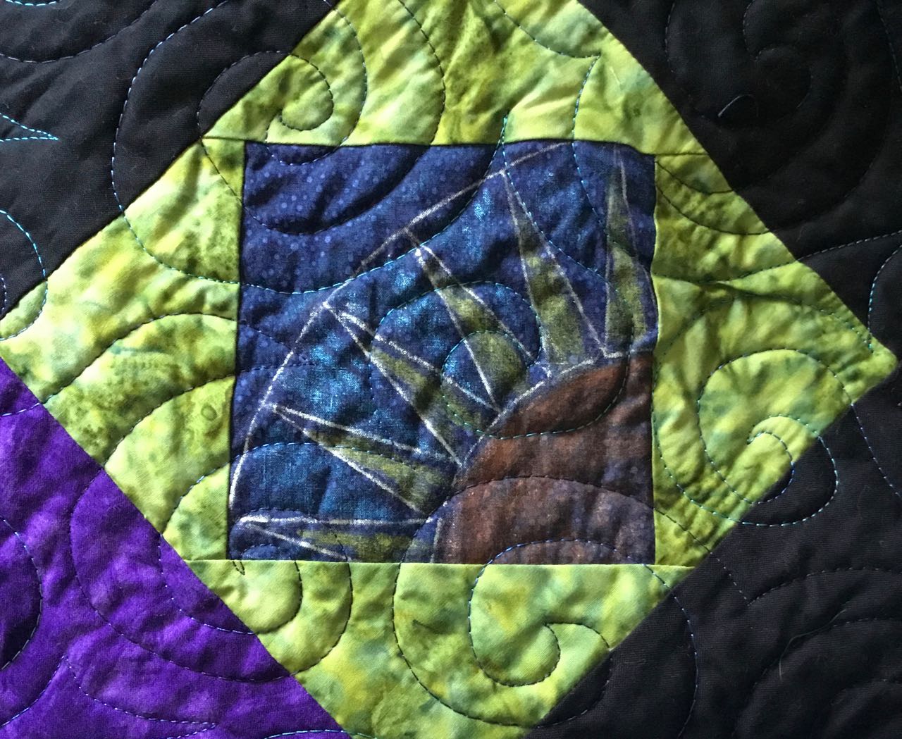 Fiber Antics by Veronica: Quilt with oil paint stick embellishments ...