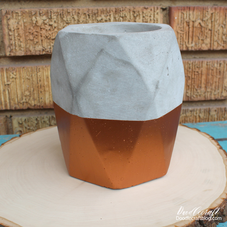 Copper Painted Cement Planter DIY