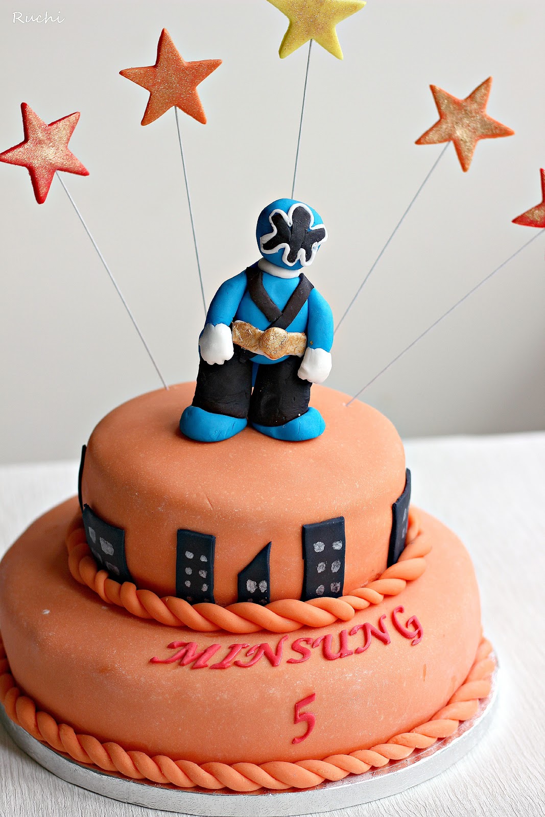 RUCHI: Power Ranger's Cake , A Strawberry Cake with Strawberry ...