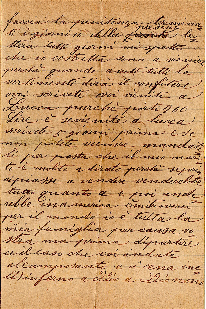 Ricordi: LETTERA MINATORIA INVIATA A UN SACERDOTE: "..che dentro dieci ...