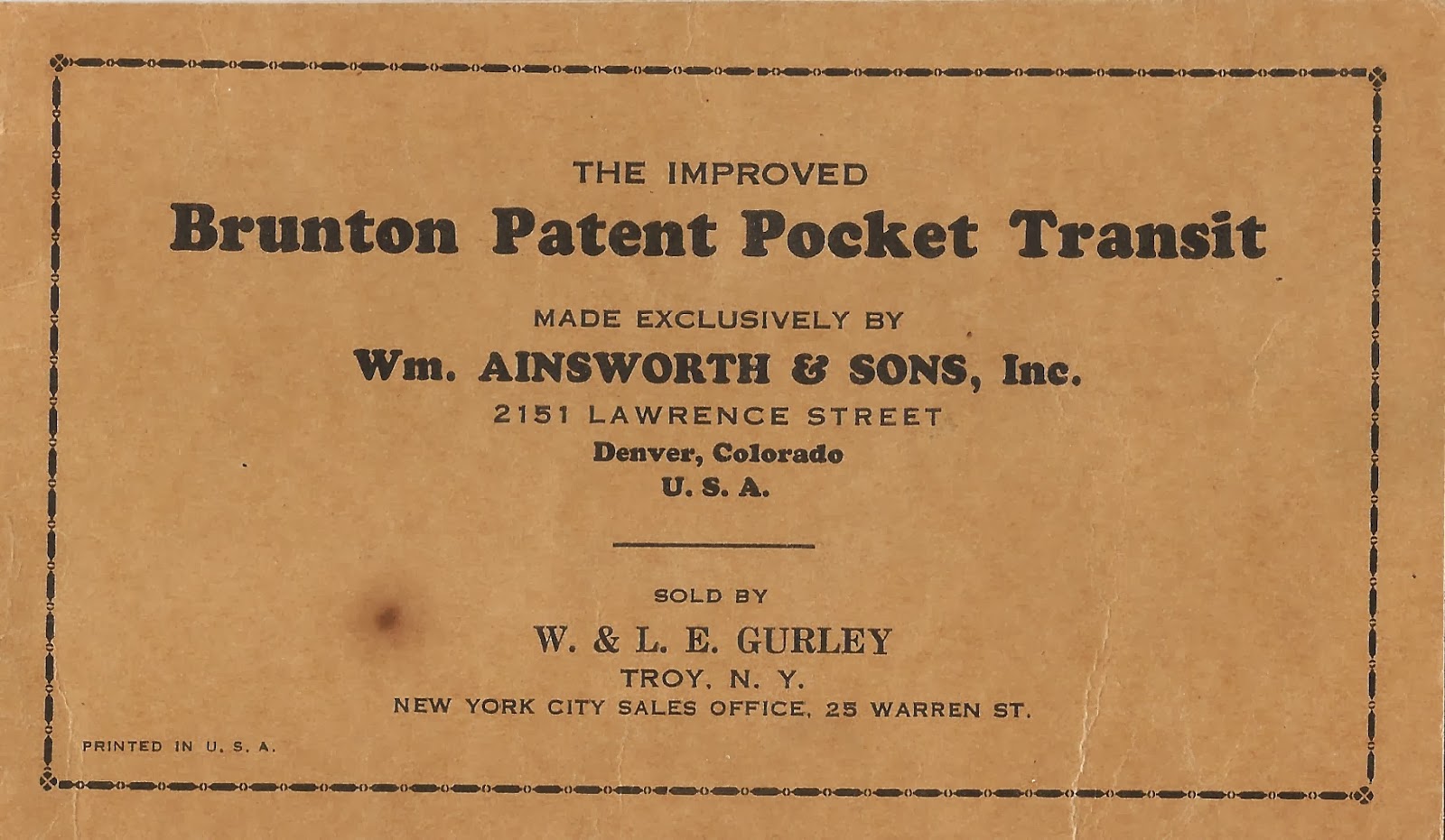 Northing & Easting: Brunton Pocket Transit Brochure