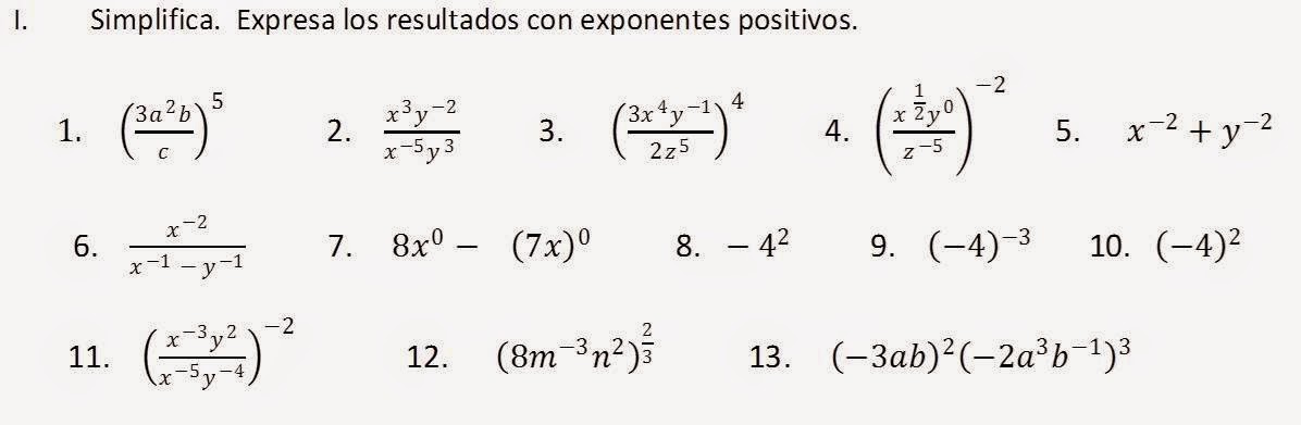 Newton Matemáticas: Ejercicios leyes de exponentes y radicales