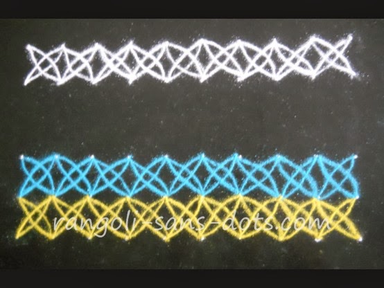 Small rangoli with dots | Kolam by Sudha Balaji