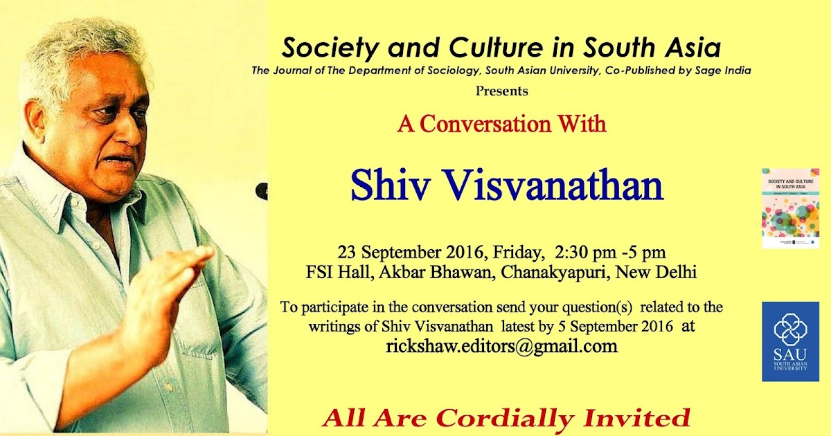 SOCIOLOGY@SAU: A Conversation with Shiv Visvanathan