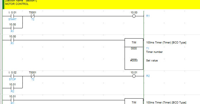 PLC 5 SEC ON TIMER - 5 SEC OFF TIMER - PROGRAMME
