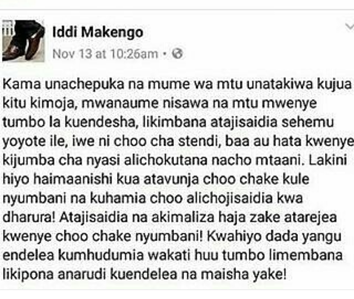 NURU THE LIGHT: IDDI MAKENGO IS NOT PEOPLE OF SPORTI SPORTI!!!