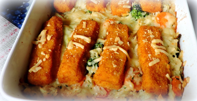 Cheesy Fish Sticks & Rice Supper | The English Kitchen