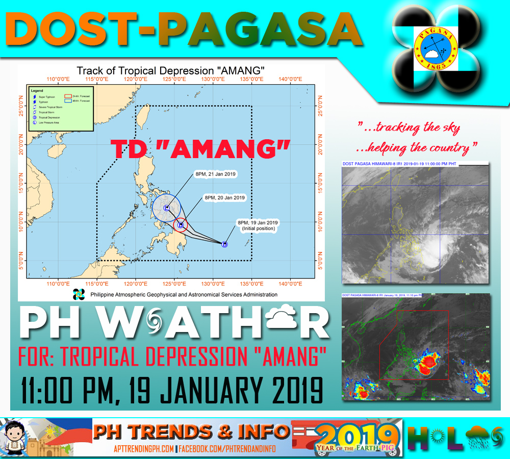DOST-PAGASA: Weather Update for Tropical Depression Amang as of 11:00 ...