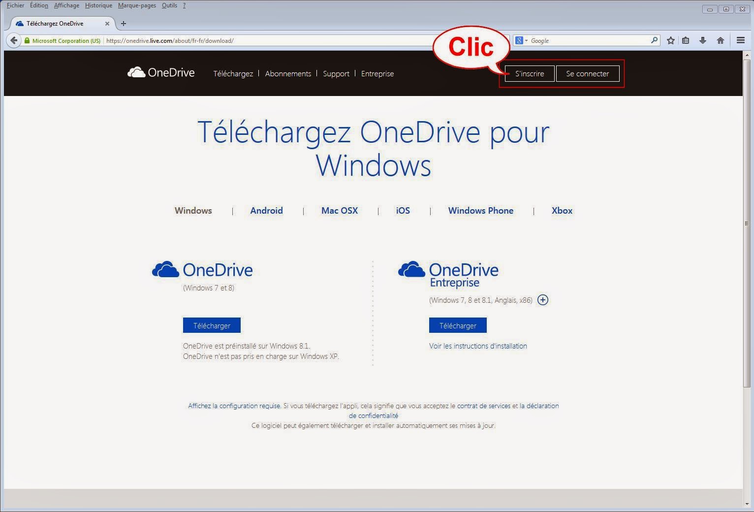 PICASA en bref: OneDrive 1 - La première connexion